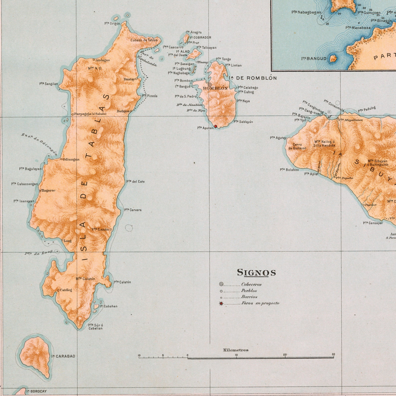 1900 Rare Antique Map of Romblon Philippines Sibuyan - Etsy UK