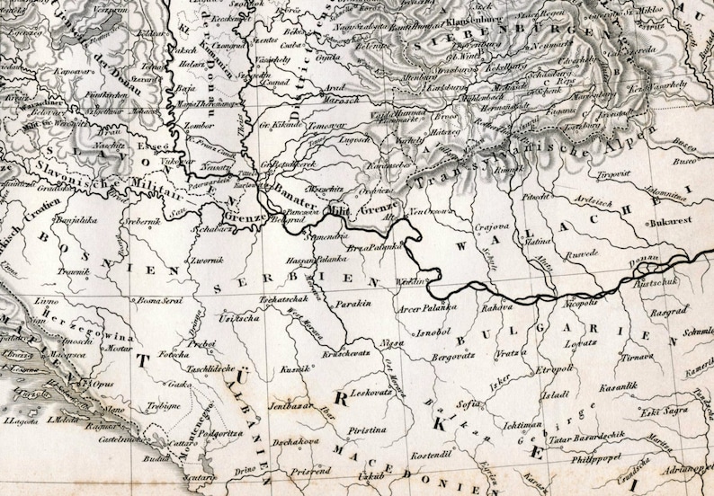 1860 German Vintage Map of the Austrian Empire Historical - Etsy