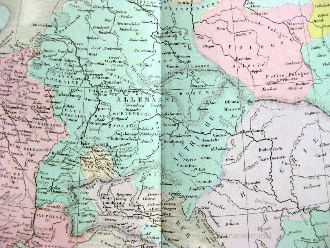 Antique Map of Feudal Europe in 1328 Published 1873 - Etsy