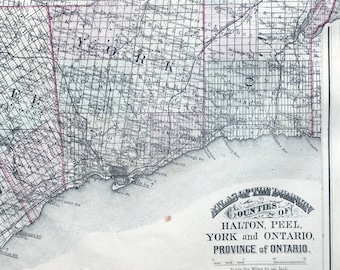 1875 Rare Antique Map of Toronto Ontario Double Page Hand | Etsy Canada