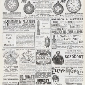 Page of Victorian Advertisements - Back-to-back Ad Pages From 1890 ...