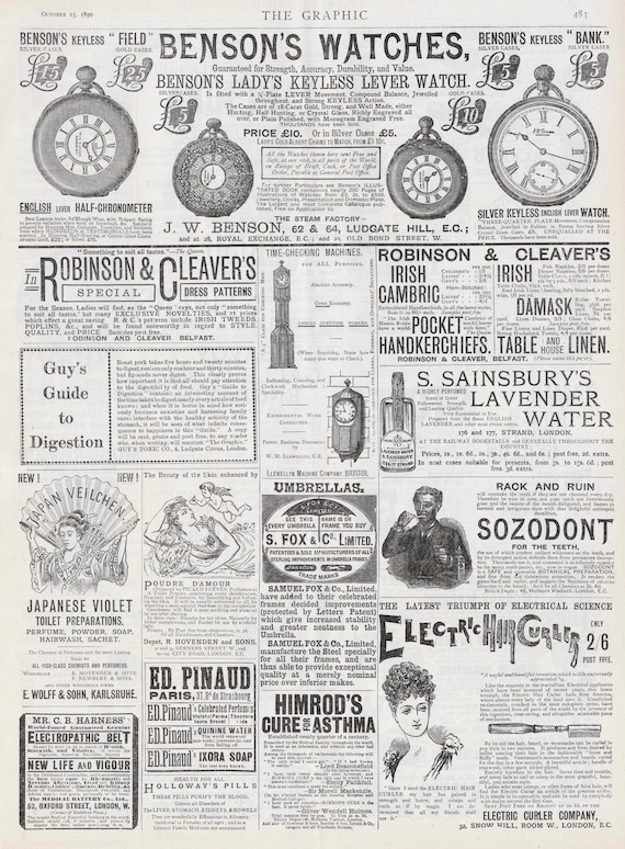Page of Victorian Advertisements Back-to-back Ad Pages From - Etsy