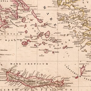 1828 Antique Map of Crete - Aegean Sea - Hand Coloured Arrowsmith Map ...