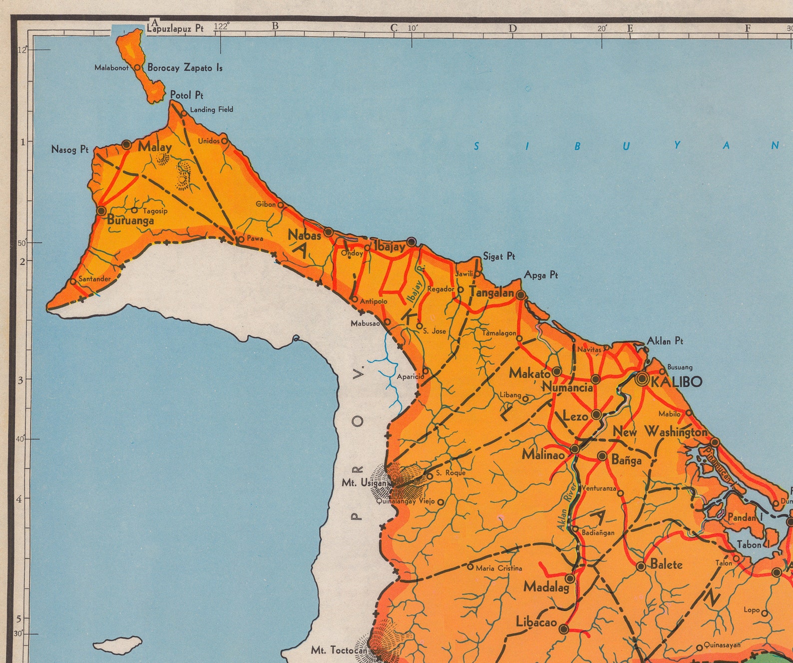 Capiz and Aklan, Philippines RARE Large Vintage 1959 Map Roxas City ...