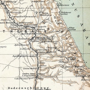 Antique Map of Ancient Egypt and Thebes - Back-to-back Map - 1894 ...