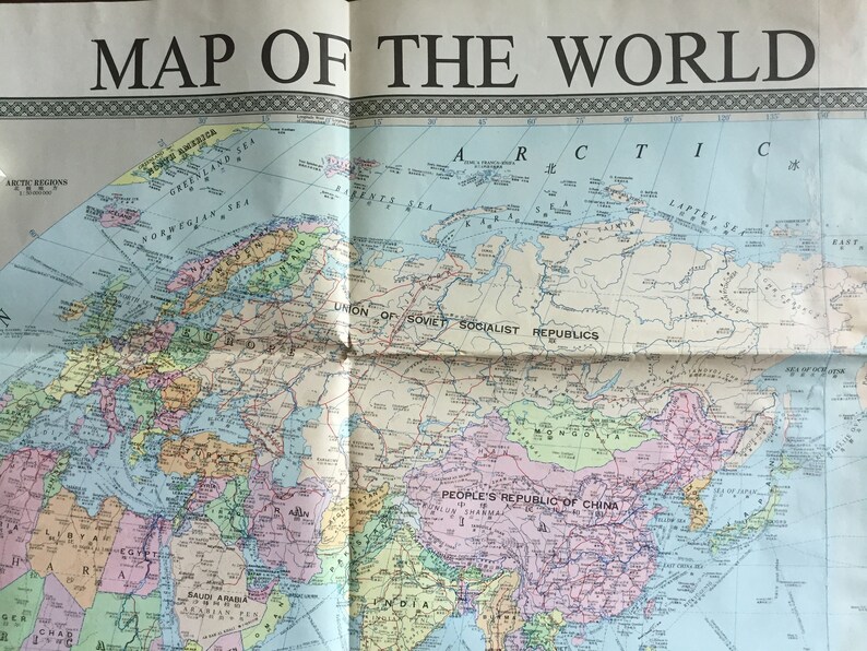 Vintage Wall-sized World Map 5-foot Wide - Etsy Canada