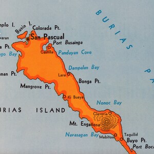 Masbate, the Philippines - RARE Large Vintage 1959 Map - Balud ...