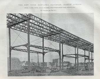 1880 New York City Elevated Railroad in Construction: 8th Avenue and ...