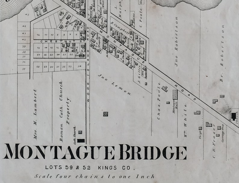 Antique Map of Montague Bridge PEI Lots 59 and 52 Pownal - Etsy