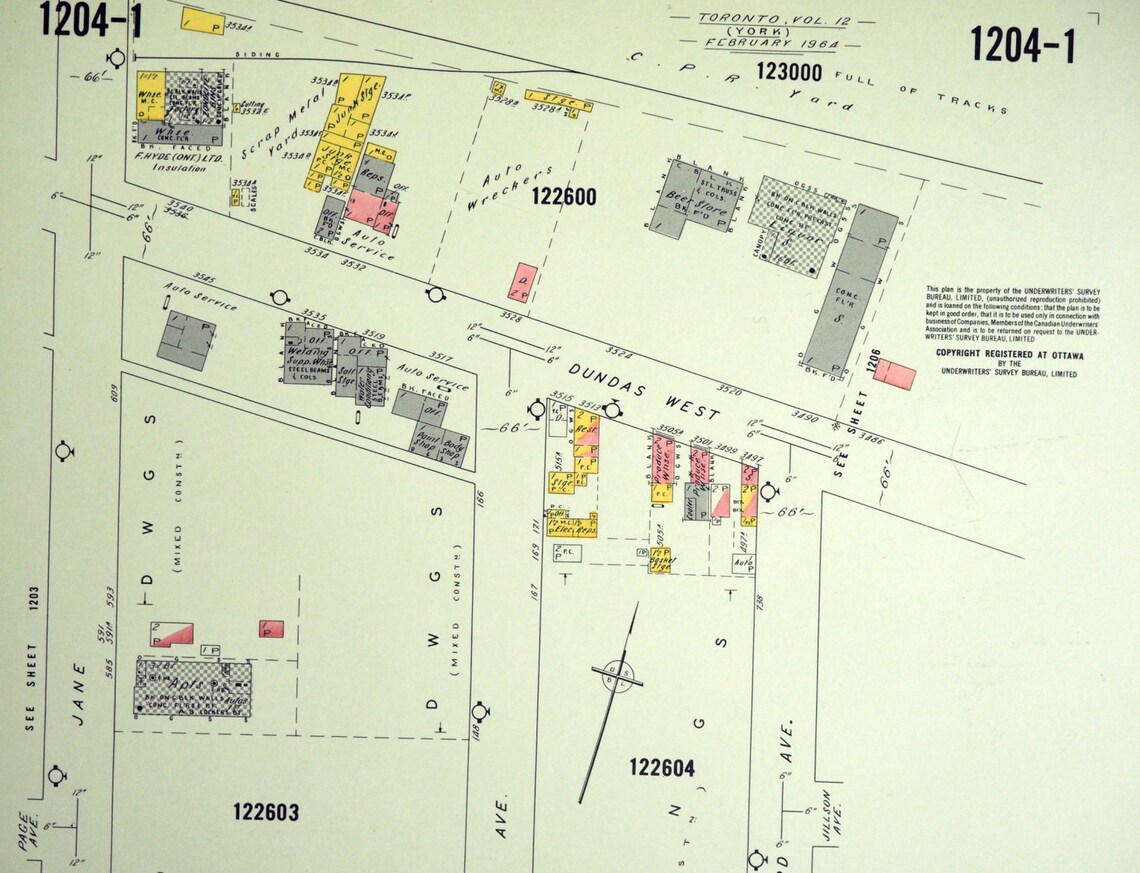 1964 Vintage Map of Etobicoke Toronto Insurance Maps - Etsy