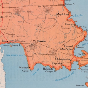 Samar, Philippines - RARE Large Vintage 1959 Map - Catbalogan ...