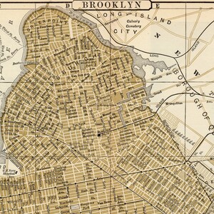 1901 Antique Map of Brooklyn, New York City - Old City Map - Etsy
