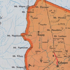 Mountain Province, Philippines - RARE Large Vintage 1959 Map - Baguio ...