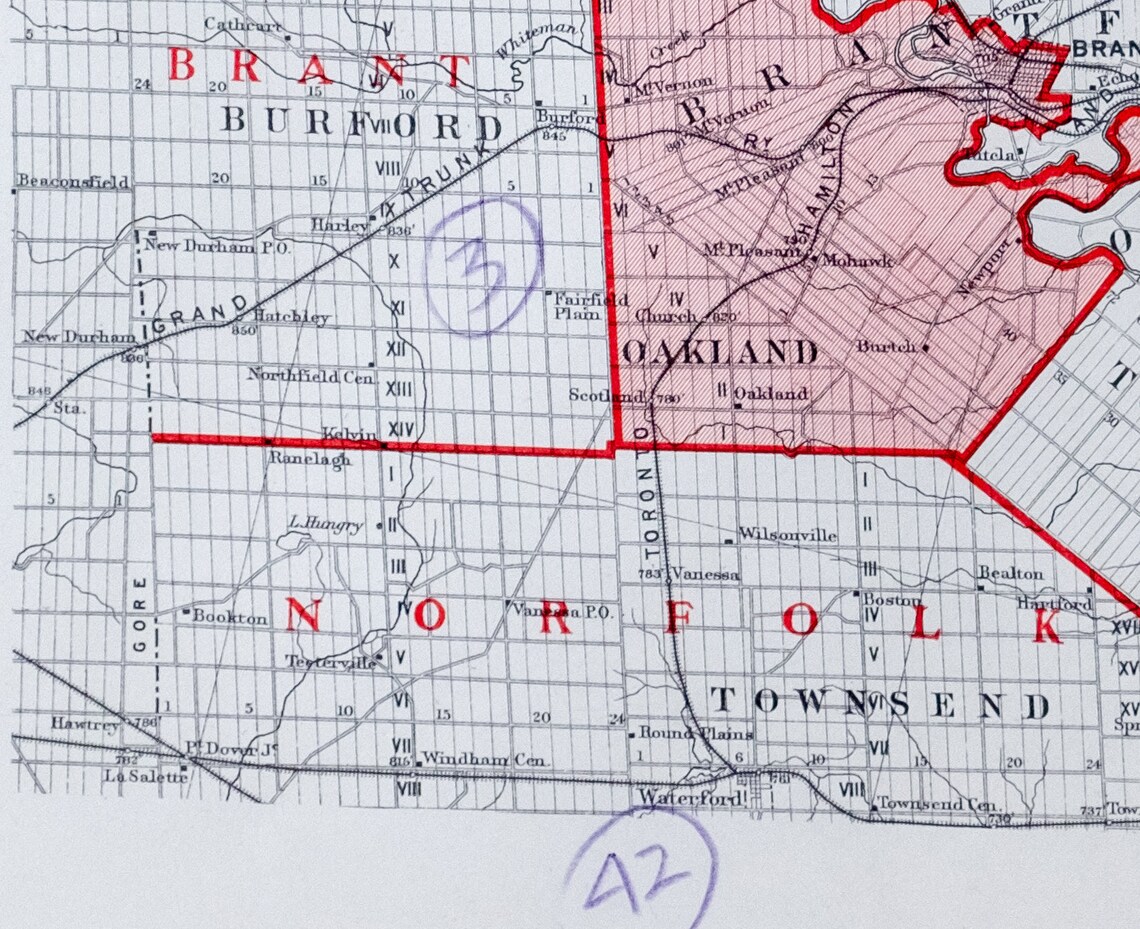 1915 Antique Map of Brantford Ontario Canada Vintage - Etsy UK