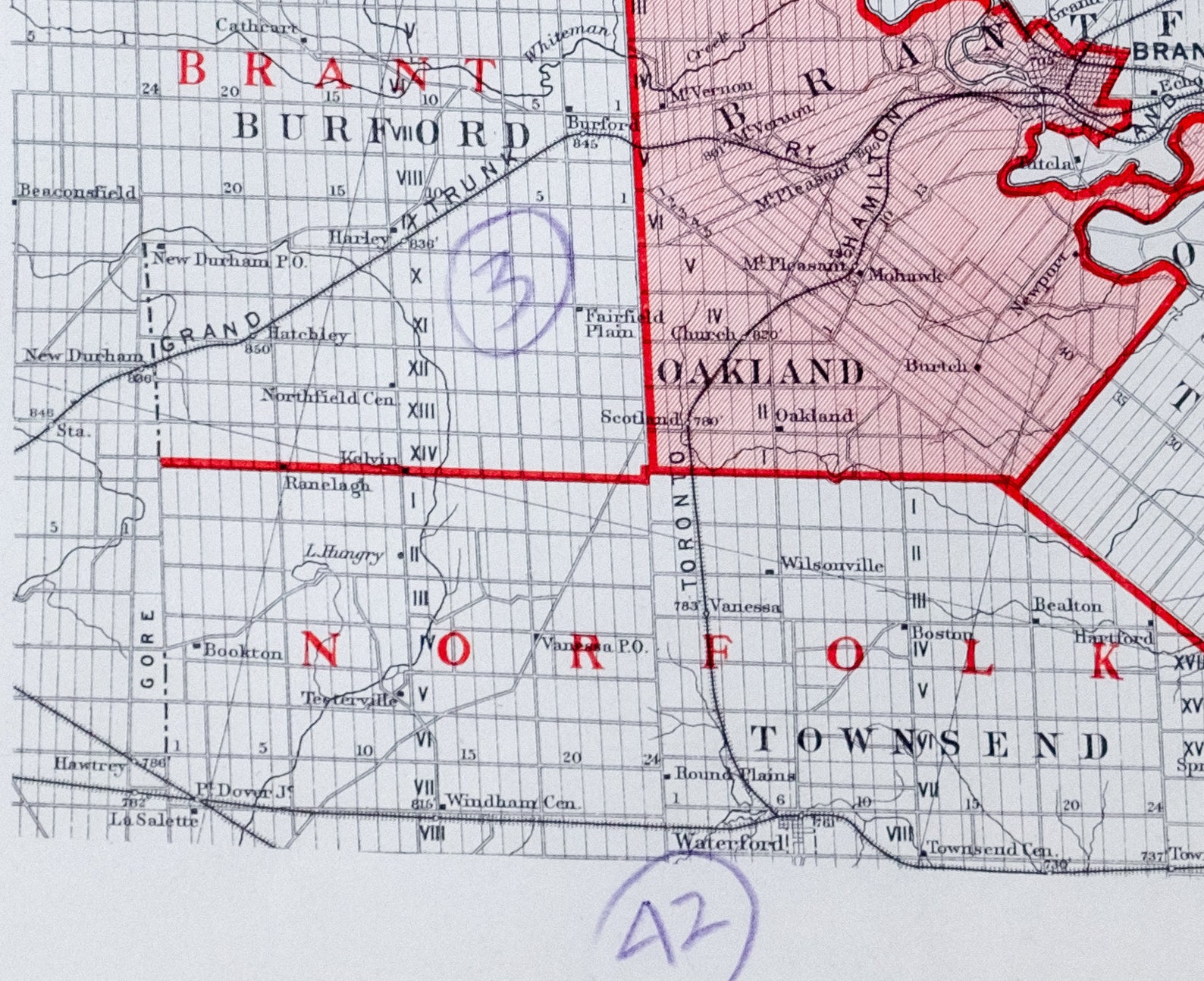 1915 Antique Map of Brantford, Ontario, Canada - Vintage Electoral ...