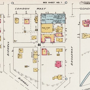 Vintage Map of Tillsonburg, Ontario - 1954 Fire Insurance Map - Sheet 7 ...