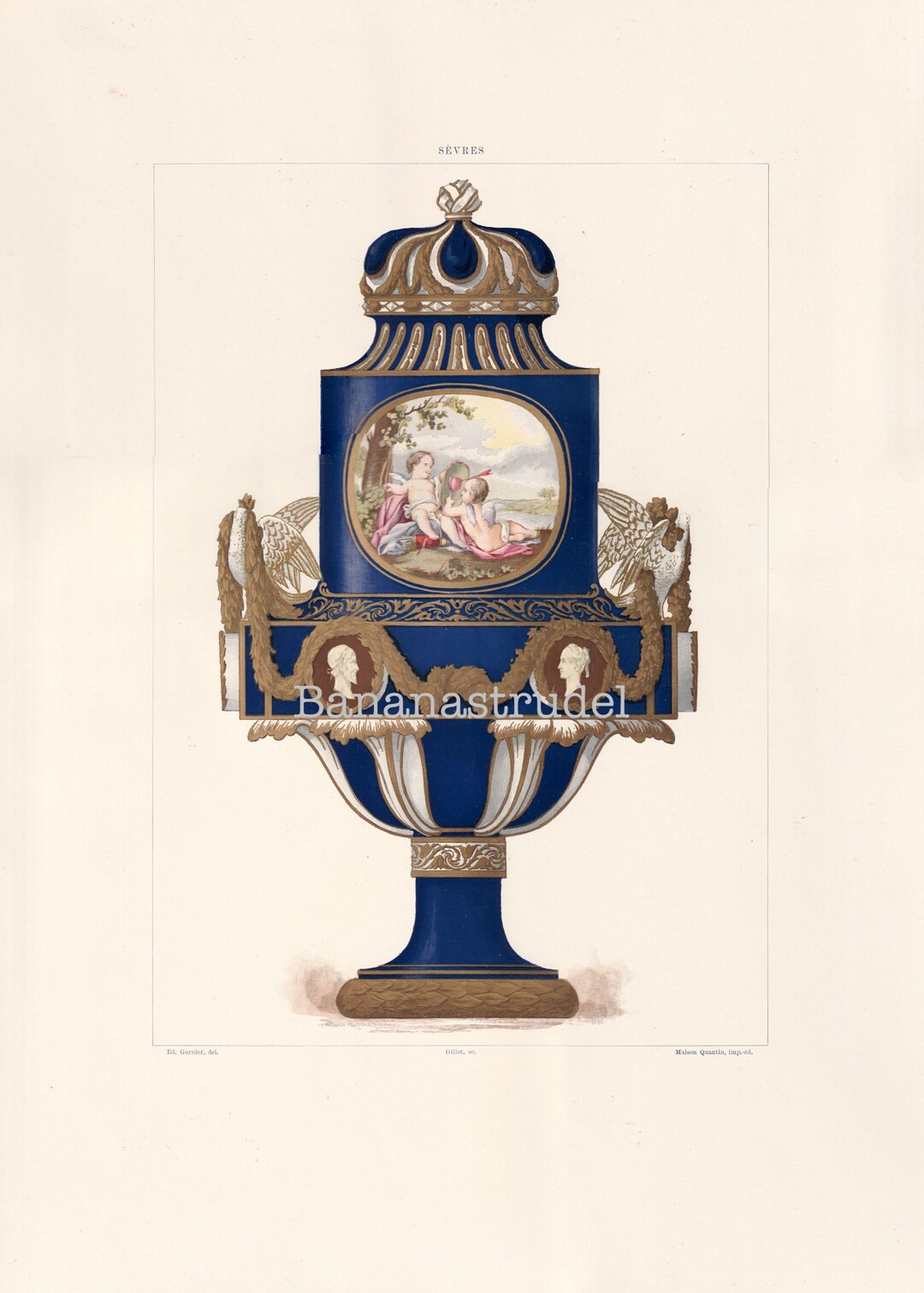 Sévres Porcelain 1892 Rare Large Antique Print of the Soft Porcelain of ...