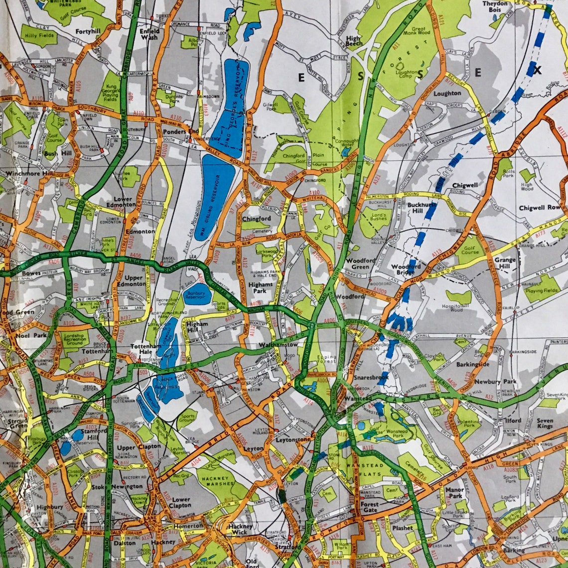 1960s Vintage Wall Map of London and Suburbs Vintage Street - Etsy