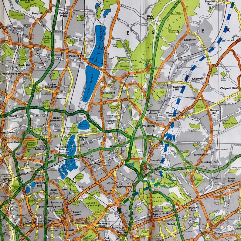 1960s Vintage Wall Map of London and Suburbs Vintage Street | Etsy