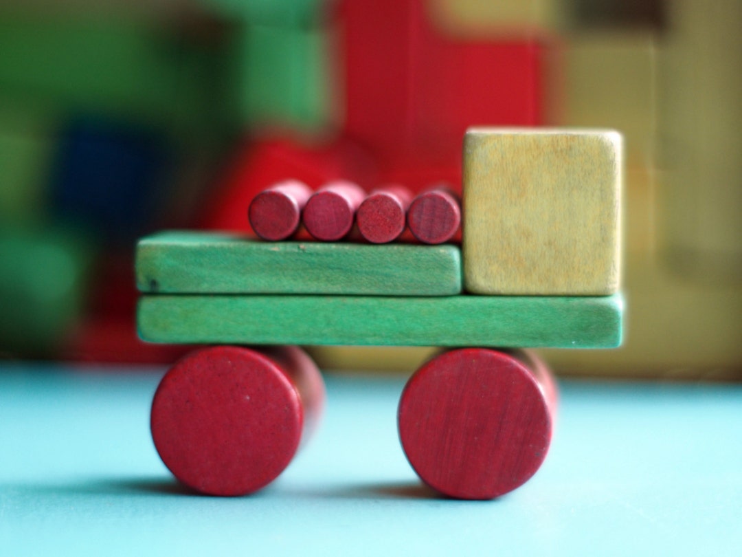 40-pc. Pre-1950s Vintage Building Blocks Set - Retro Wooden Blocks ...