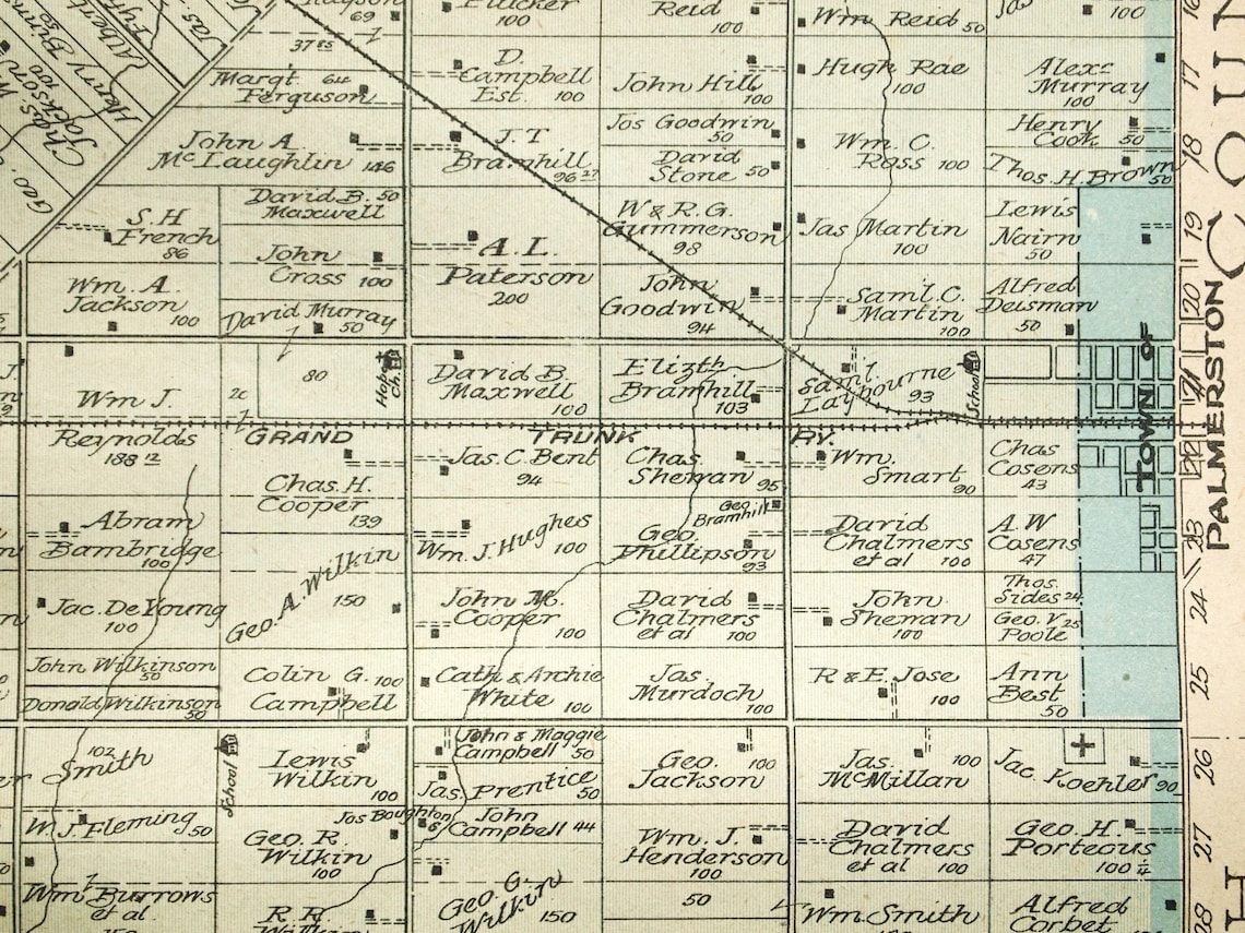 1906 Rare Large Vintage Map of Minto Township Wellington | Etsy