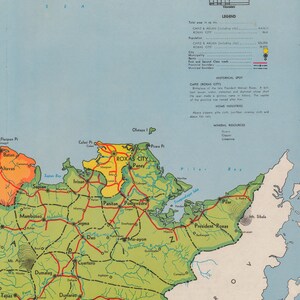Capiz and Aklan, Philippines RARE Large Vintage 1959 Map Roxas City ...