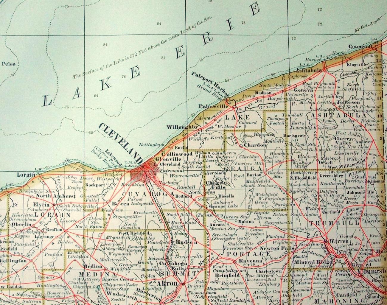 1902 Antique Map of the Northern Part of Ohio Antique Ohio - Etsy