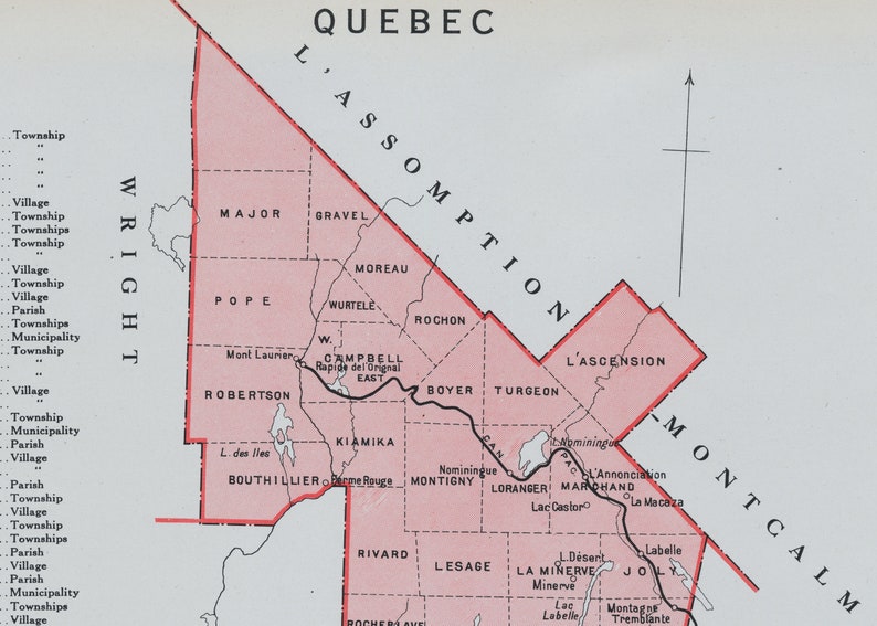 1915 Antique Map of Labelle Quebec Canada Vintage - Etsy Ireland