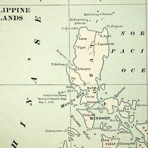 Antique Map of Hawaii, Samoa, the Philippines, and West Indies 1901 ...