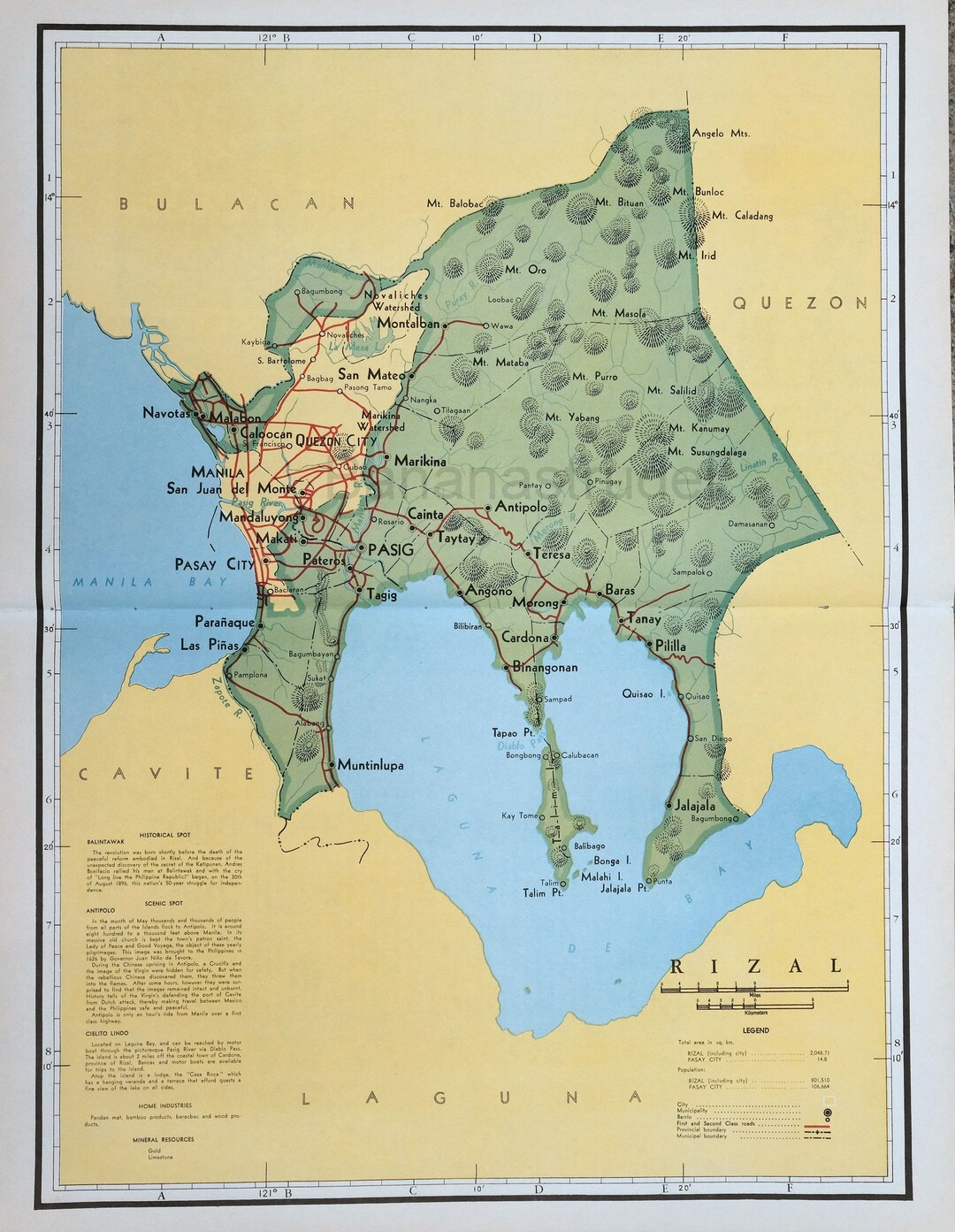 1959 Large Rare Vintage Map of Rizal the Philippines Manila - Etsy Canada