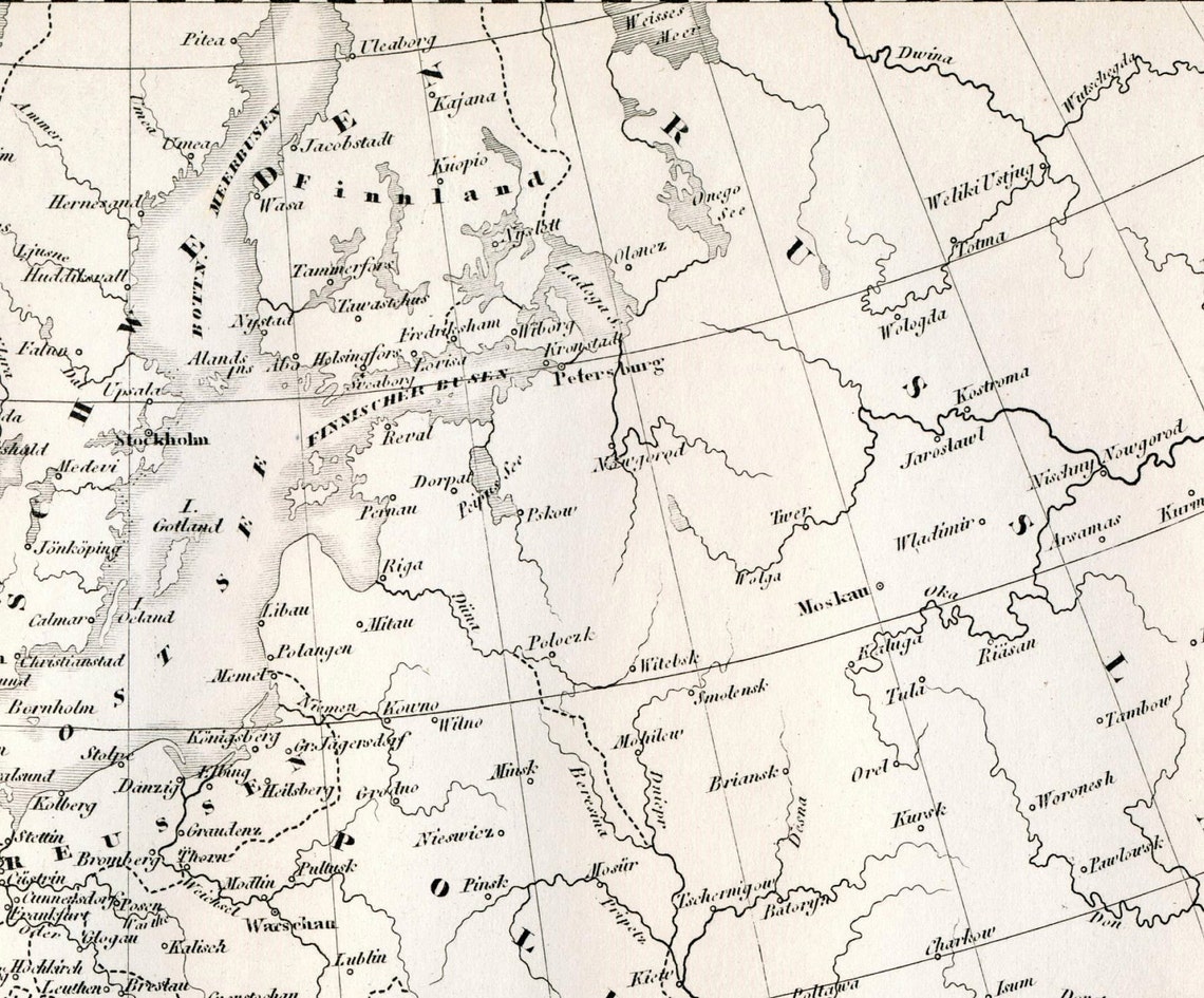 1860 German Vintage Map of Europe before the French Revolution | Etsy