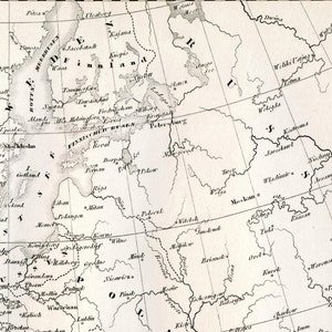 1860 German Vintage Map of Europe Before the French Revolution ...