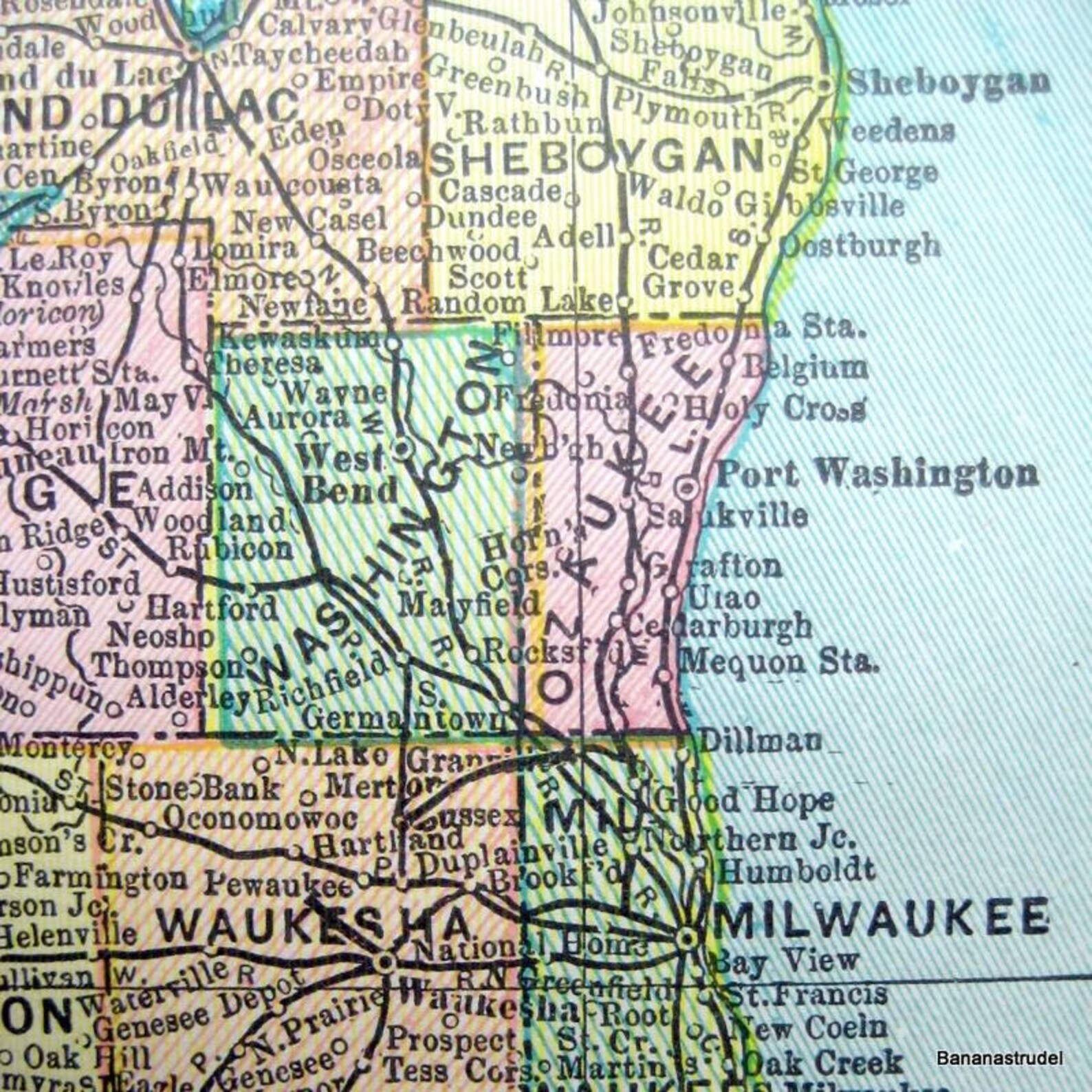 1901 Antique Map of Wisconsin Antique Wisconsin Map - Etsy