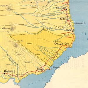 Misamis Occidental, Philippines - RARE Large Vintage 1959 Map - Ozamis ...