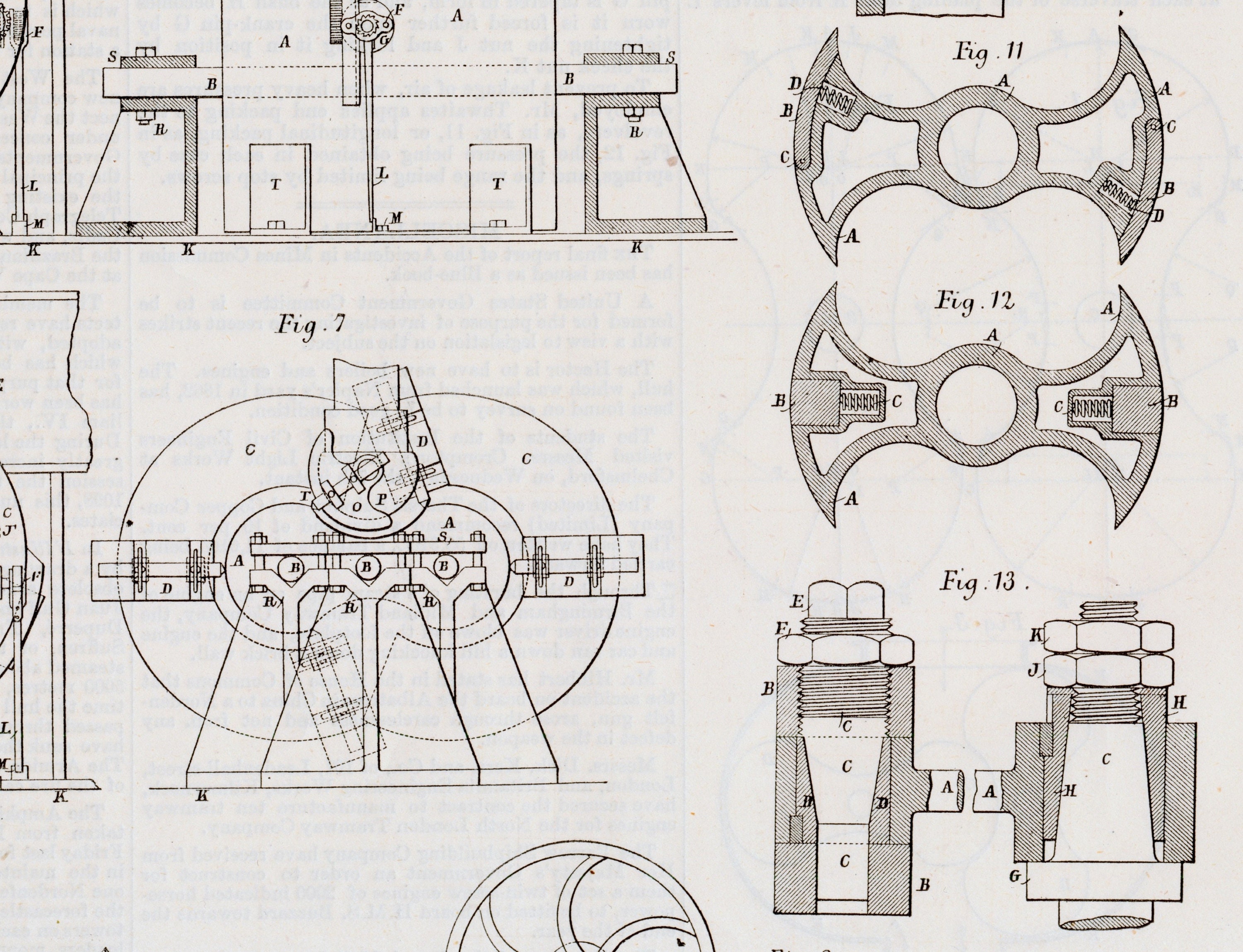1886 Antique Engineering Drawing the Construction of Rotary - Etsy UK