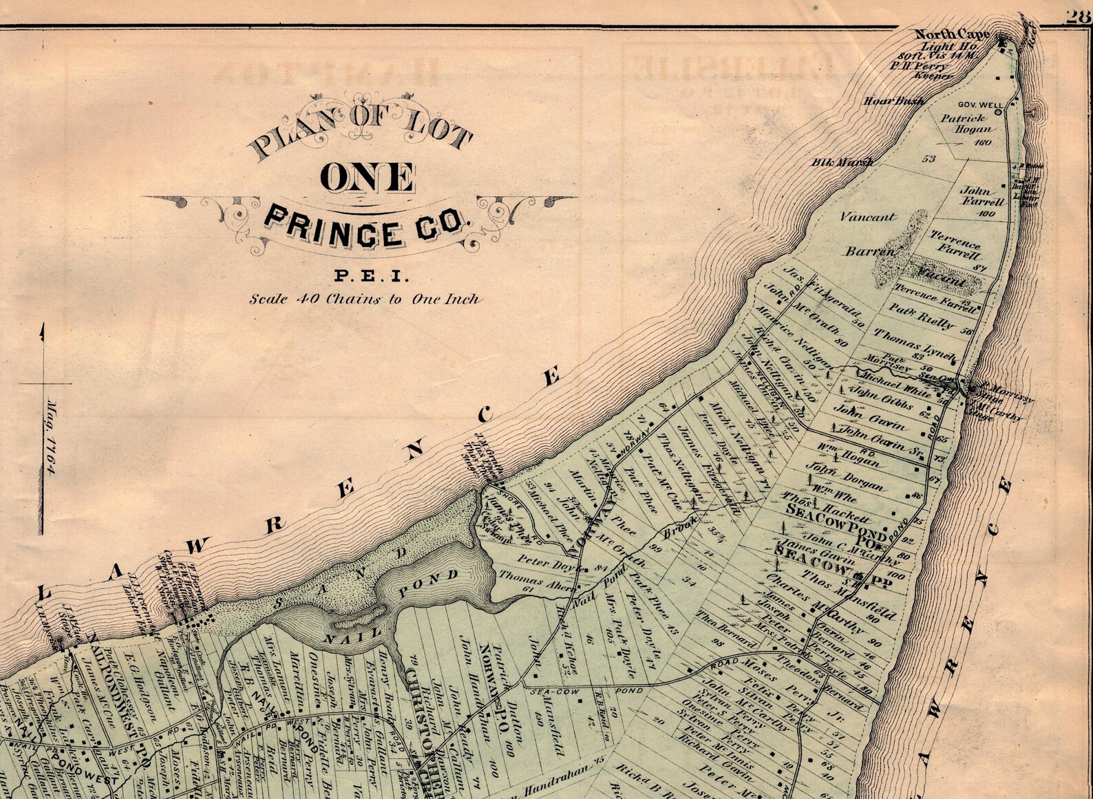 1880 Antique Handcoloured Map of Prince Edward Island - Lot 1 - Prince ...