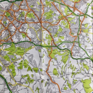 1960s Vintage Wall Map of London and Suburbs - Vintage Street Map ...