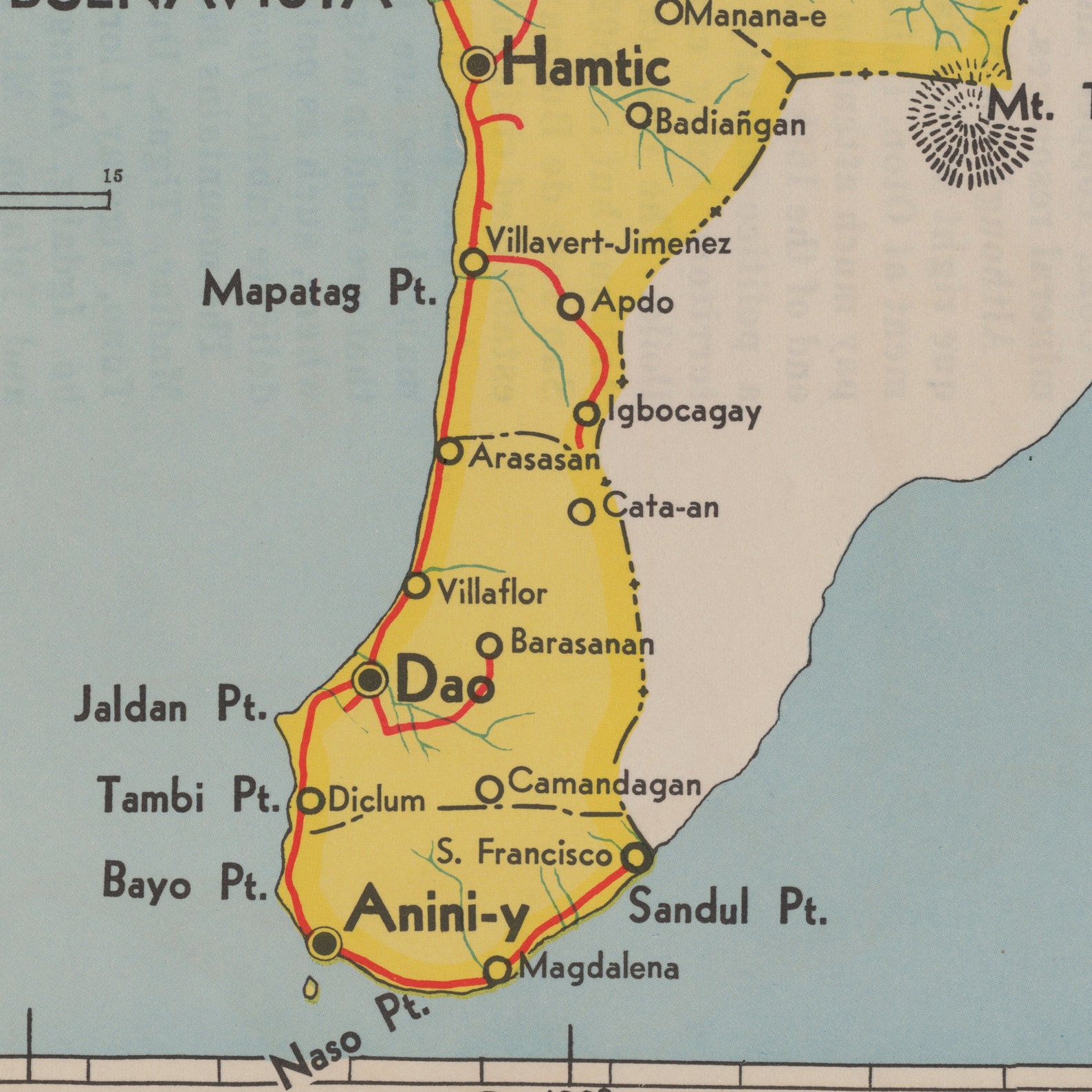 Antique Province, Philippines - RARE Large Vintage 1959 Map - San Jose ...