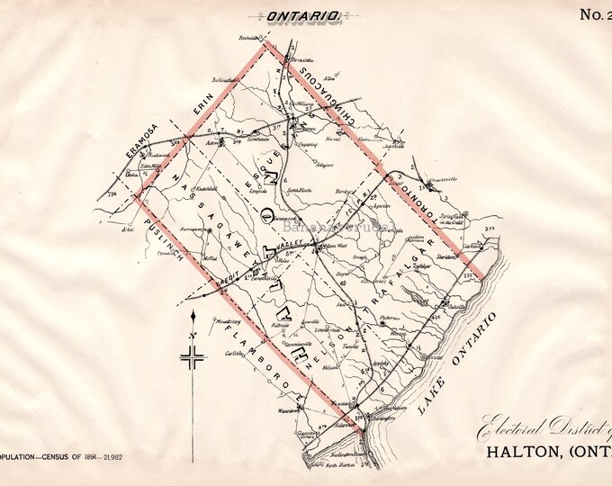 Typographic Map of Halton Region, Divided Into Its High School ...
