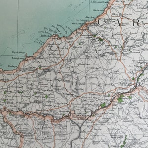 1898 Antique Map of Cardigan and Environs, the UK - Large Map - Etsy