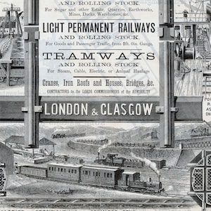 1889 Rare Antique Advertisement for Portable Railways - Kerr, Stuart ...