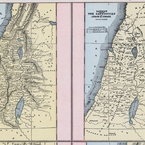 Antique Bible Maps - Eight Mini-maps on One Sheet - Published 1888 ...