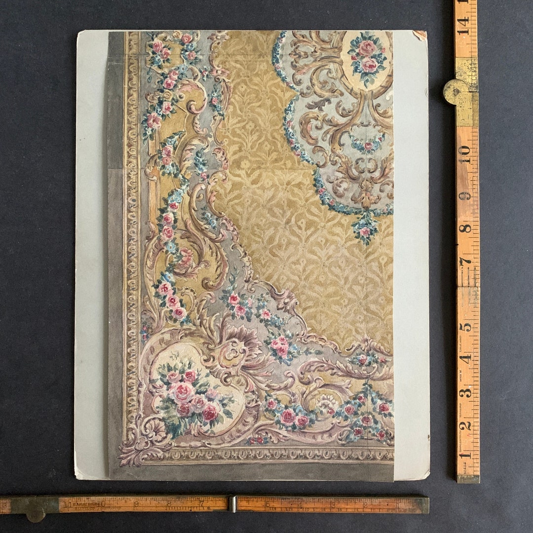 Rare 1930s Original Ornate Hand Drawing Watercolour/gouache Hand ...