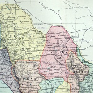 Antique Map of Mexico - 1884 Vintage Mexico Map - Etsy