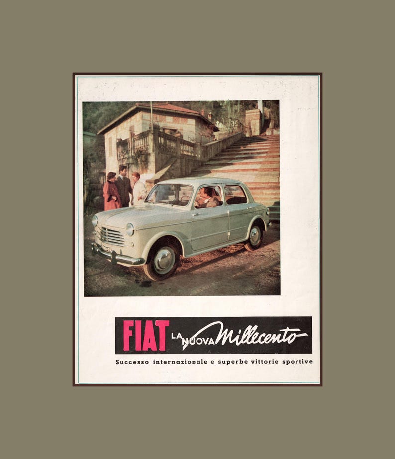 1952 Vintage Italian Advertisement for Fiat La Nuova Millecento - Retro ...