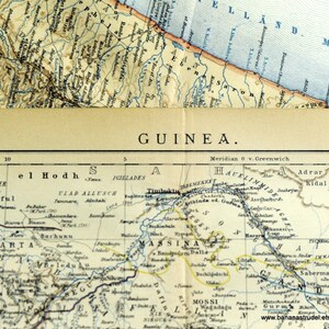 1895 Antique Map of Guinea - German Map - TW13 110 - Etsy