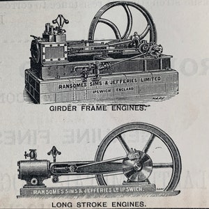 1889 Rare Antique Advertisement for Engines of All Kinds - Boilers ...
