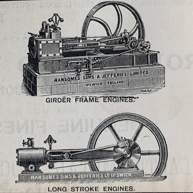 1889 Rare Antique Advertisement for Engines of All Kinds - Etsy