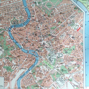1958 Vintage Map of Italy Central Inset of Rome - Etsy