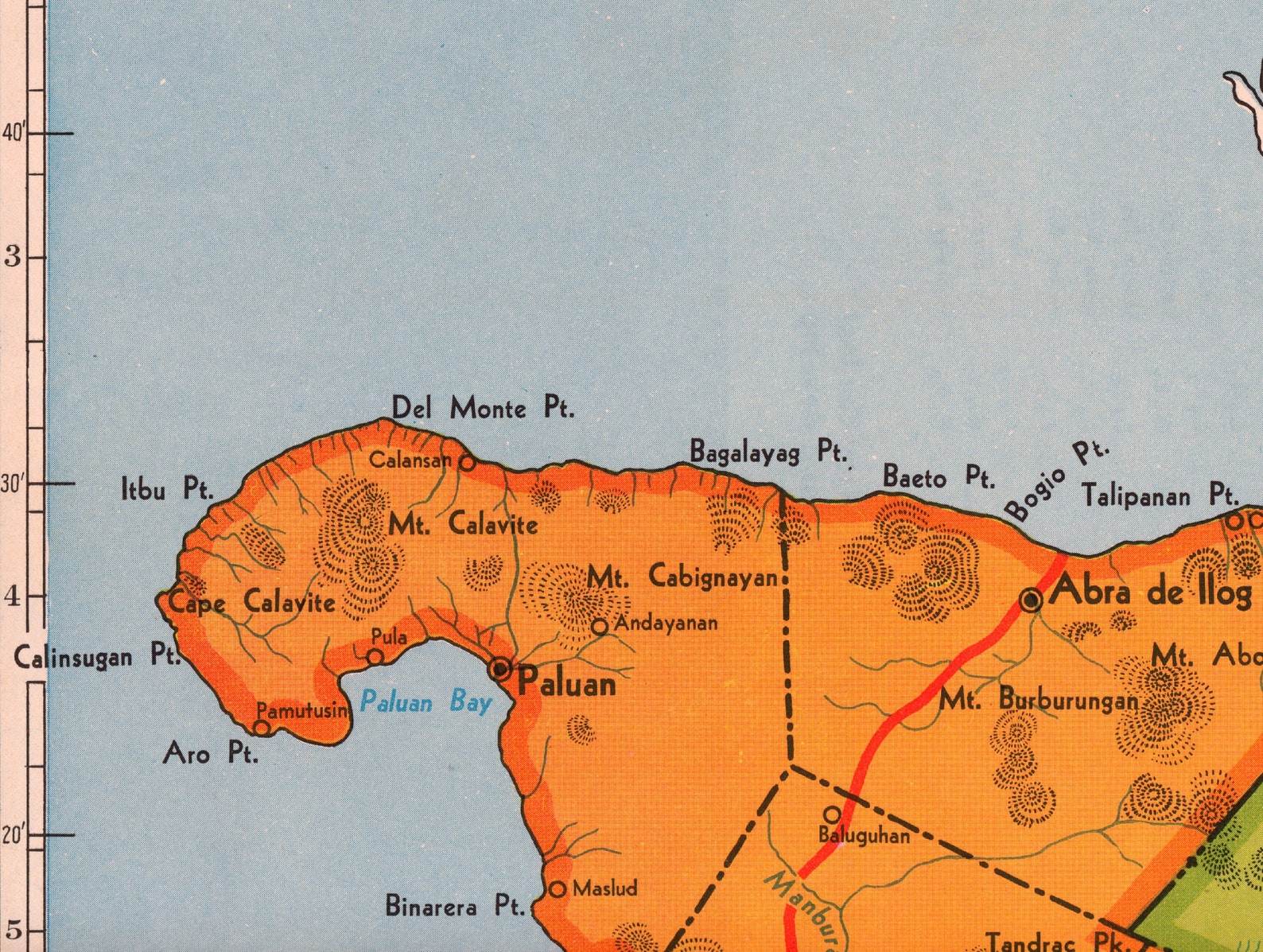 Mindoro, Philippines - RARE Large Vintage 1959 Map - Puerto Galera ...